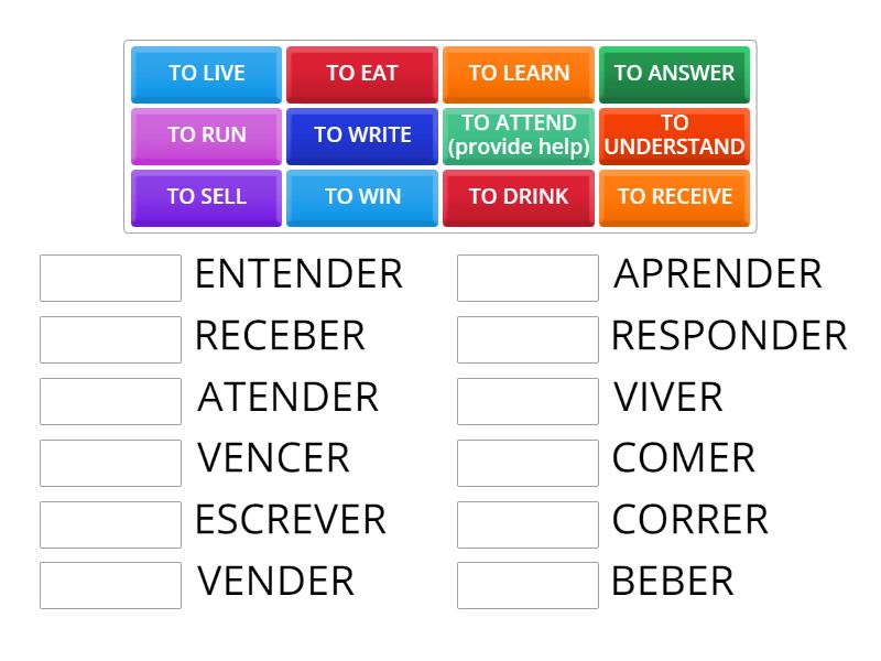 VERBOS REGULARES -ER - Match up