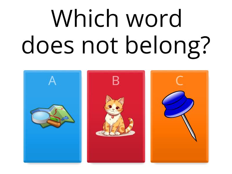 Which word does not belong - Short vowel A and I - Quiz