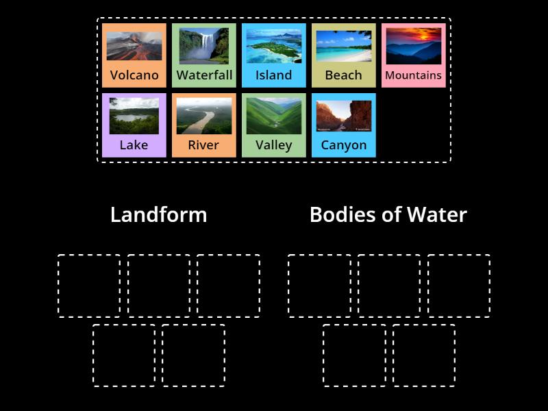 Landforms and Bodies of Water - Group sort