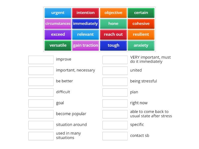 basic synonyms - Match up