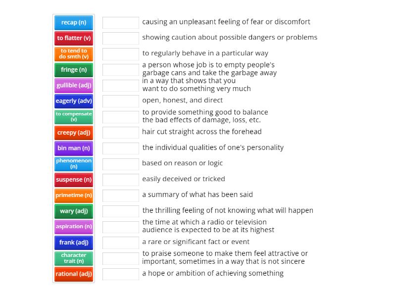 The Barnum Effect Vocabulary - Une las parejas