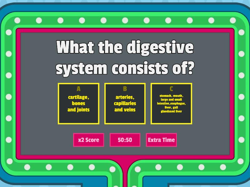 The Digestive System game - Gameshow quiz