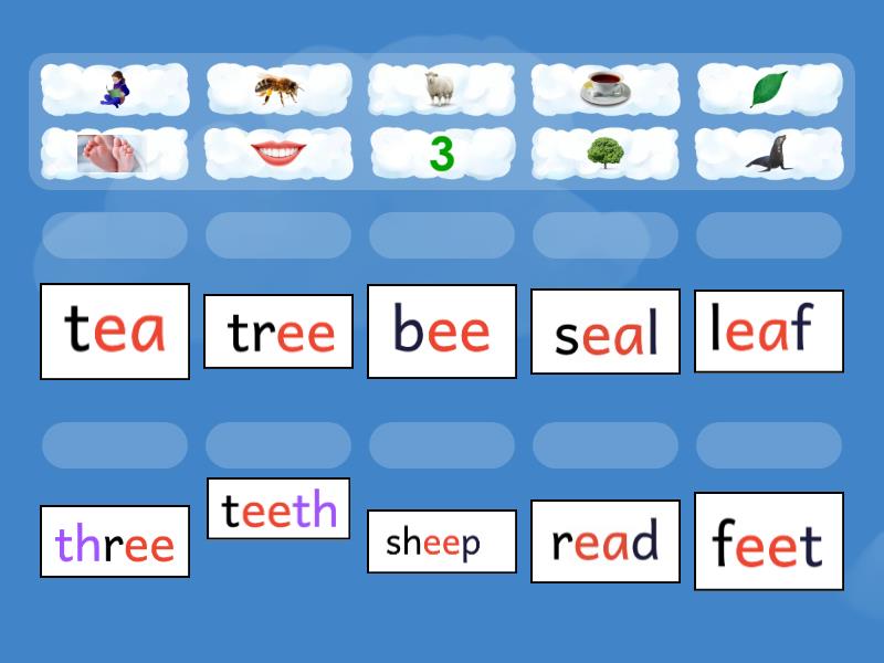 BLENDING ACTIVITY - ee, ea words - Match up