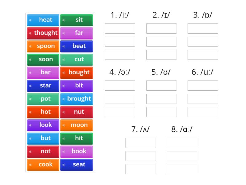 Pronunciation practice - Group sort