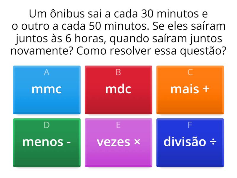 Aprendendo sobre o mmc e o mdc - Quiz