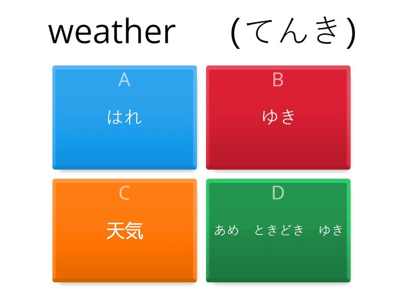 Obento Supreme Unit 4: Weather - Quiz