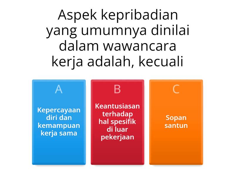 4. Pop-up Quiz: Wawancara Kerja #2 - Cuestionario