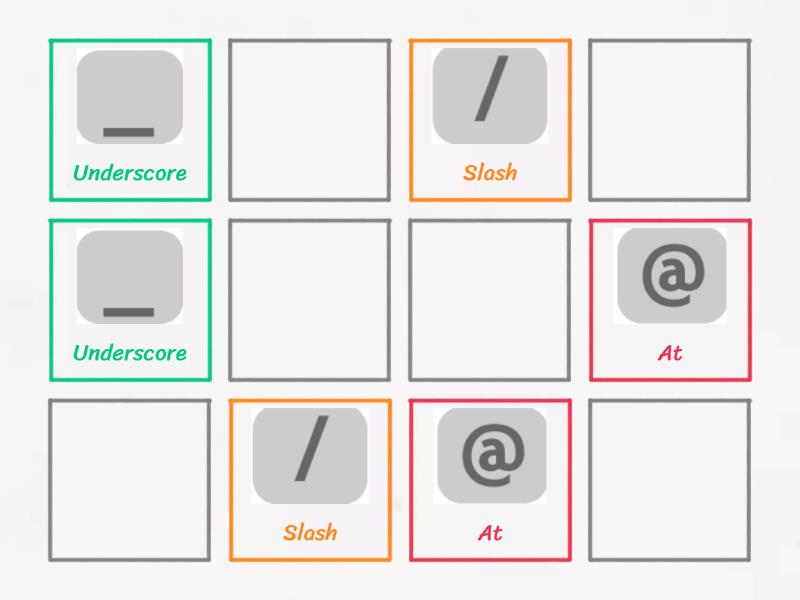 Common internet Symbols - Matching pairs