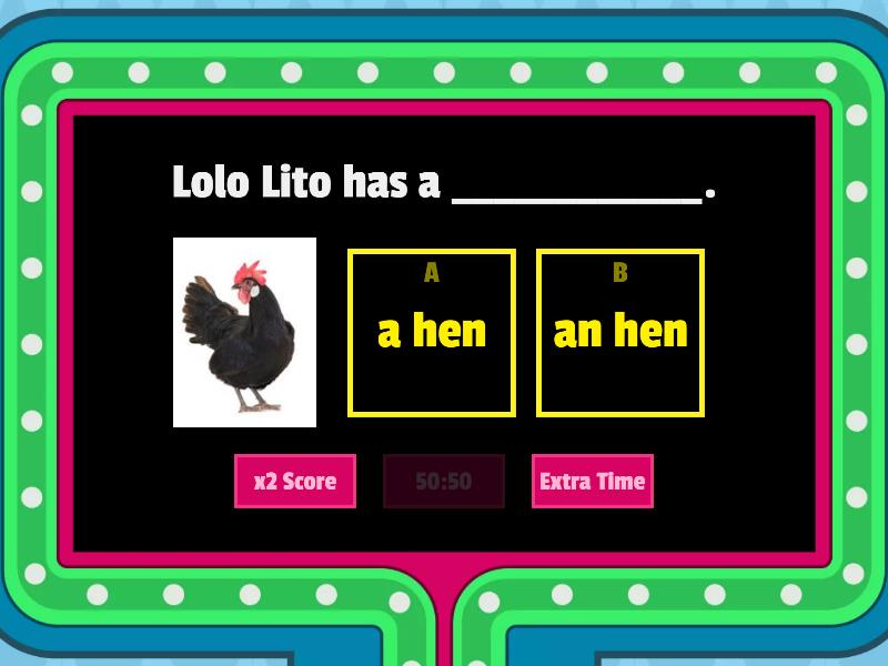 Using A and An in Sentence - Gameshow quiz