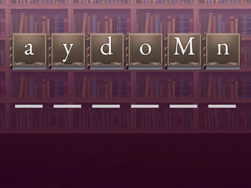 Days of the week GG2 - Anagram