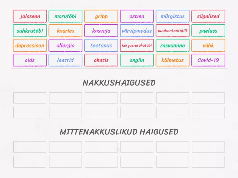 Haigused - Group sort