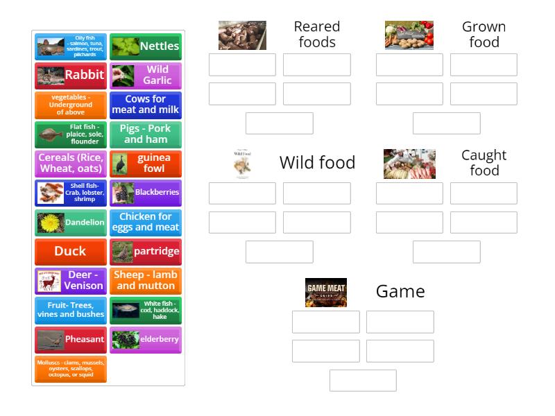 food Provenance - Categories of food origin. - Group sort