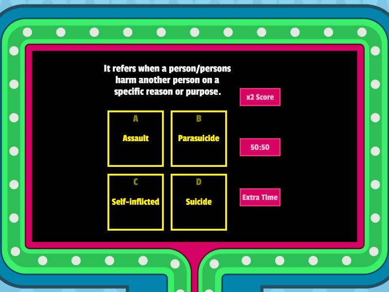 MULTIPLE CHOICE (HEALTH) - Gameshow quiz