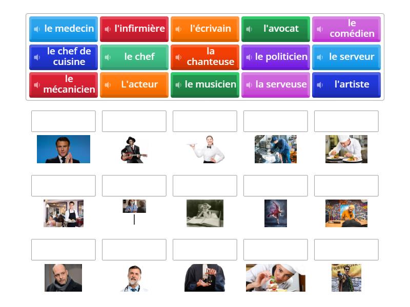 Les professions - Match up