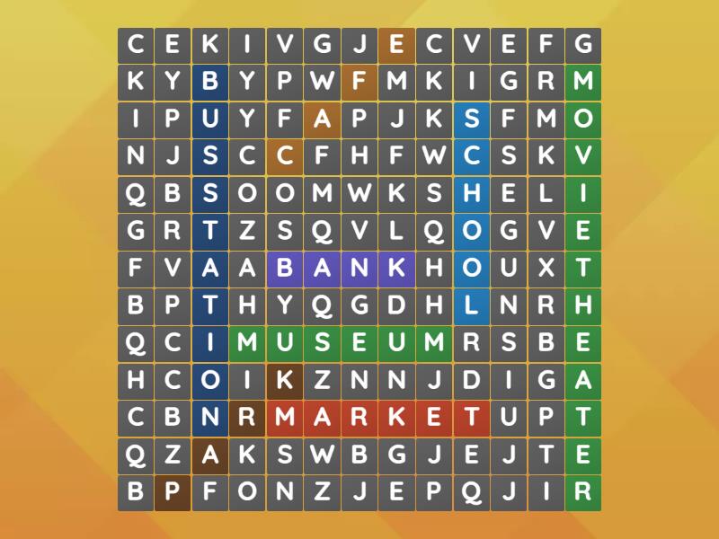 COMMUNITY PLACES - Wordsearch