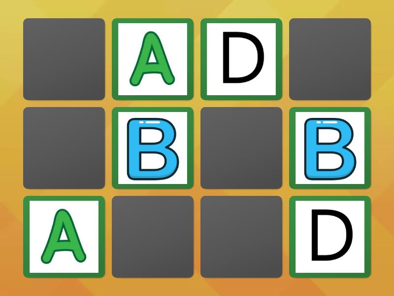 Matching the letters - Matching pairs