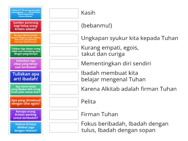 Lat sumatif PAK - Match up