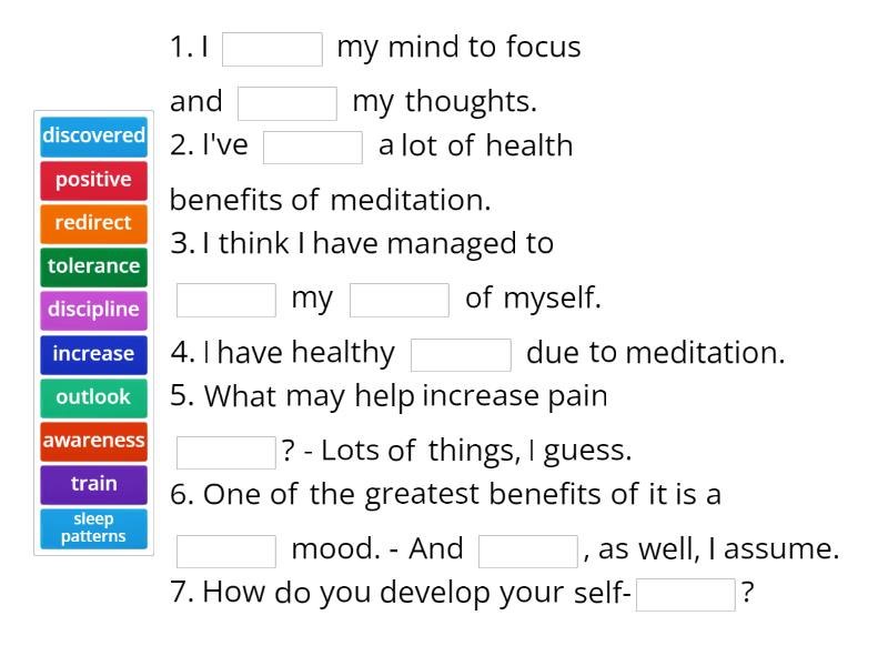 Meditation 1 - Complete the sentence