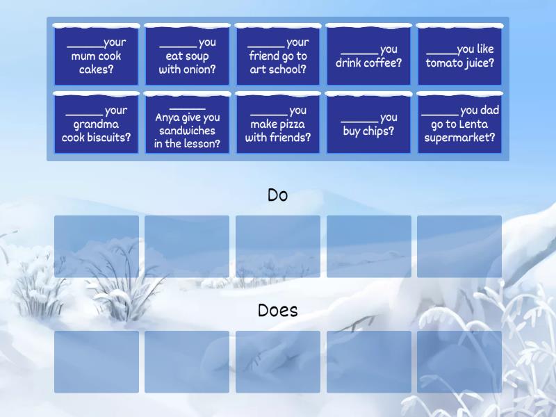 Super Minds 2 Do-Does questions - Group sort