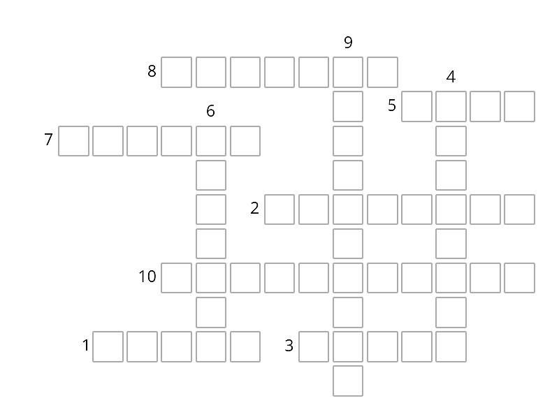 Sports, free time and recreation - Crossword