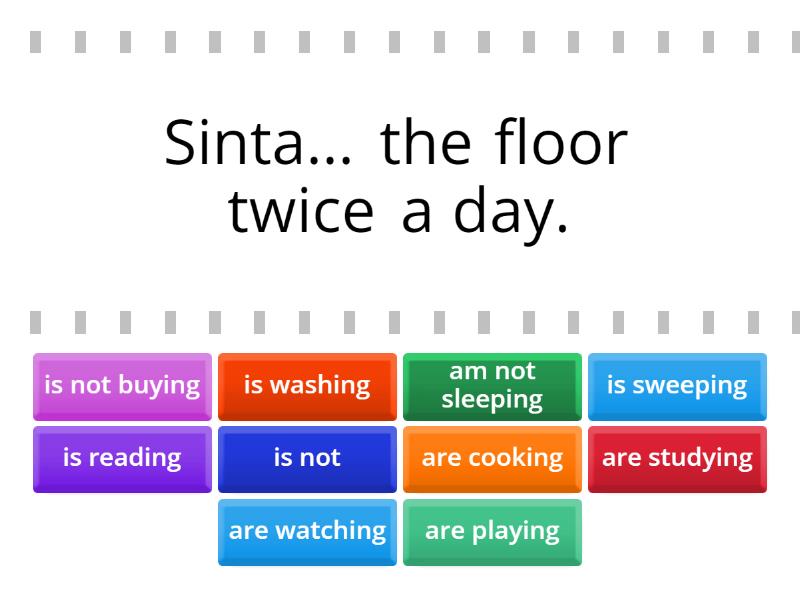 Present Continuous tense - Find the match