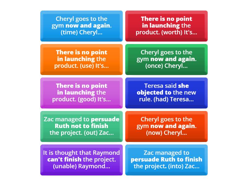 Paraphrasing. Exercise 12. - Flip tiles