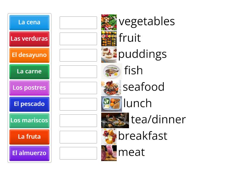 Food- Spanish - Match up