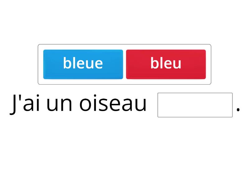 Les animaux et les couleurs - Complete the sentence