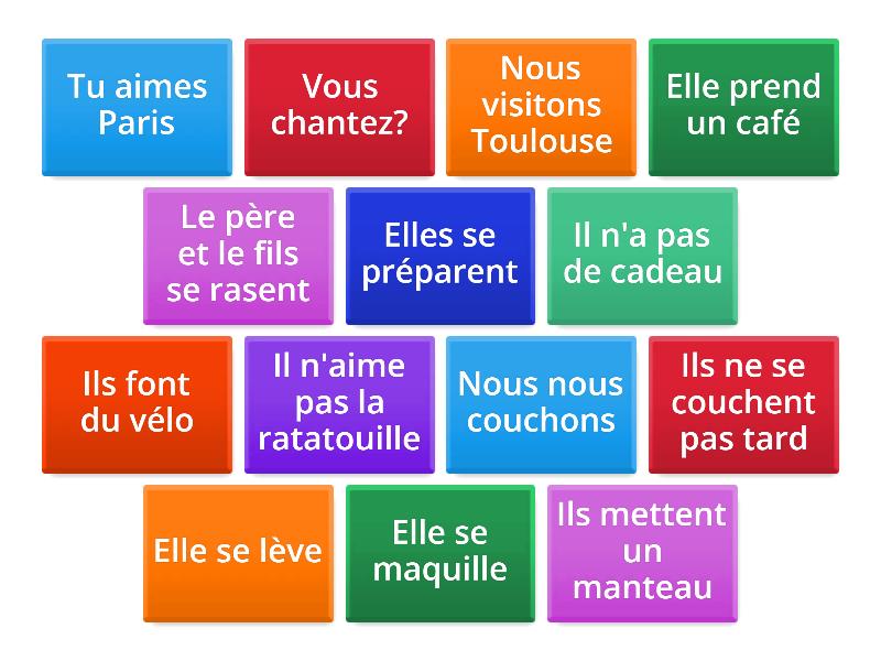 Transformez ces phrases au passé composé - Flip tiles