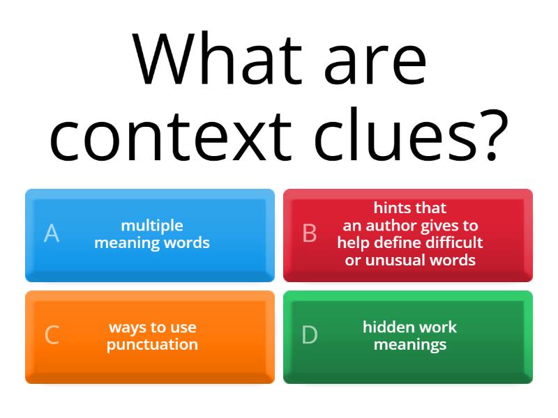 English 4 Context Clues - Quiz