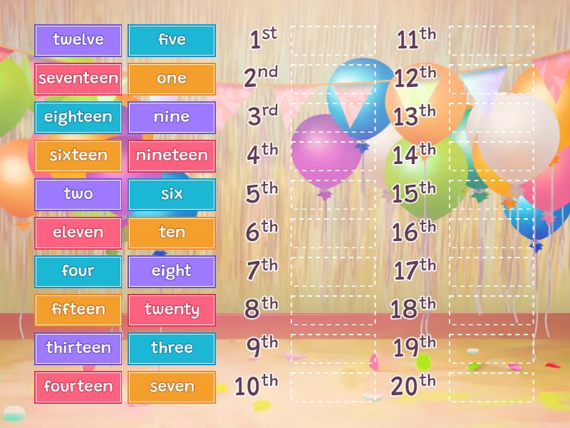 numbers 1 to 20! - Orden correcto