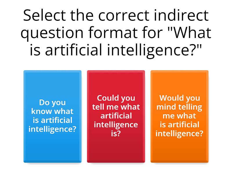 INDIRECT QUESTION - Quiz