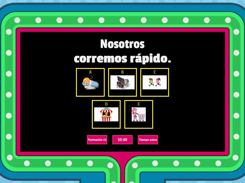 Verbos regulares. presente. - Gameshow quiz