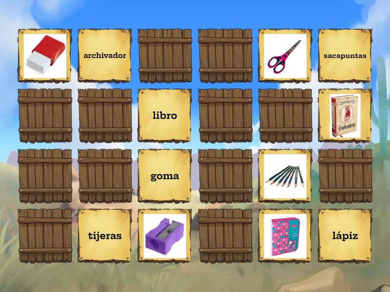 Los materiales escolares - Matching pairs