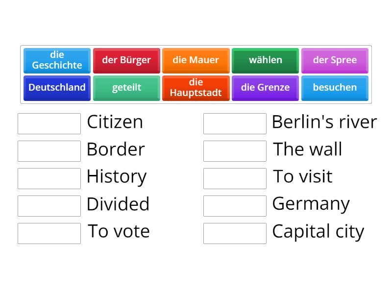 GermanBerlin_Vocabulary Quiz - Match up
