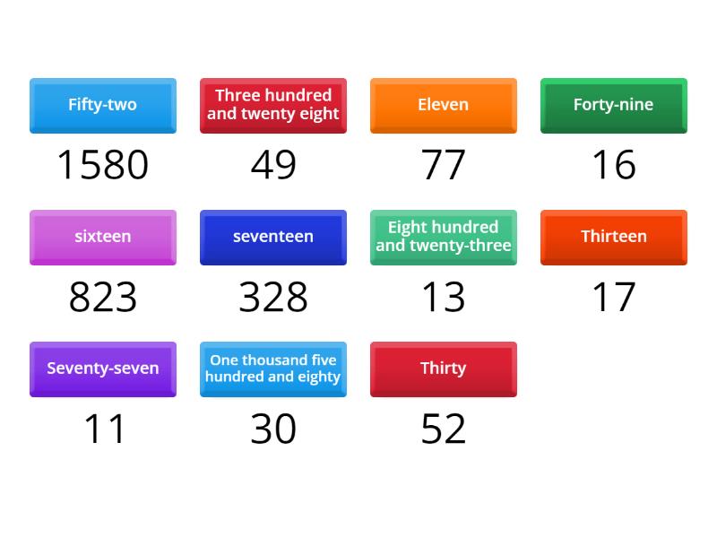 Numbers practice - Unscramble