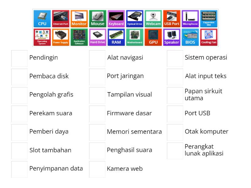 Komponen Sistem Komputer - Match up