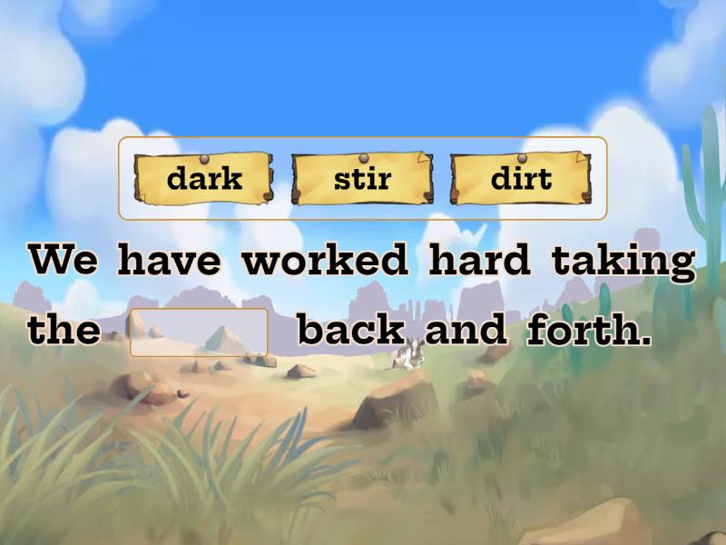 r-controlled blends Sentences - Complete the sentence