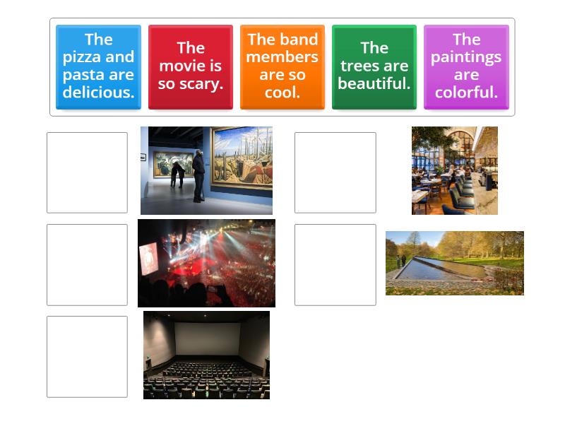 Match the pictures and sentences - Match up