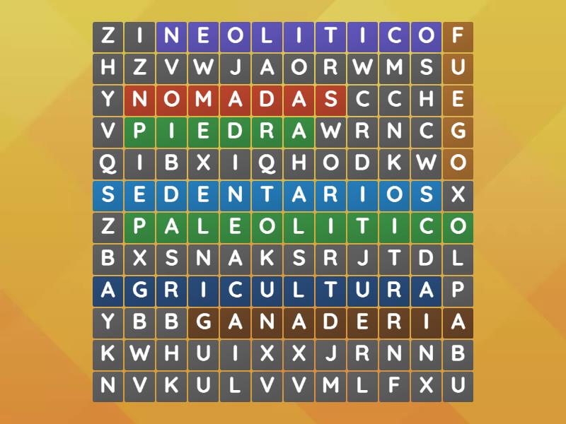 prehistoria sopa de letras - Wordsearch