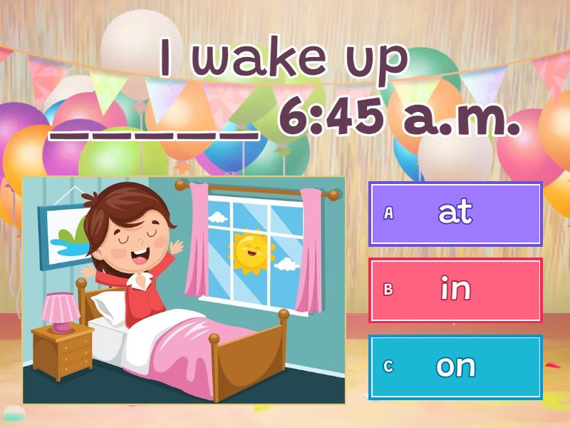 Prepositions of time - Quiz