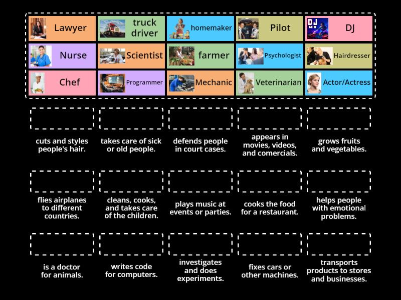 Unit 8: Jobs and Occupations - Une las parejas