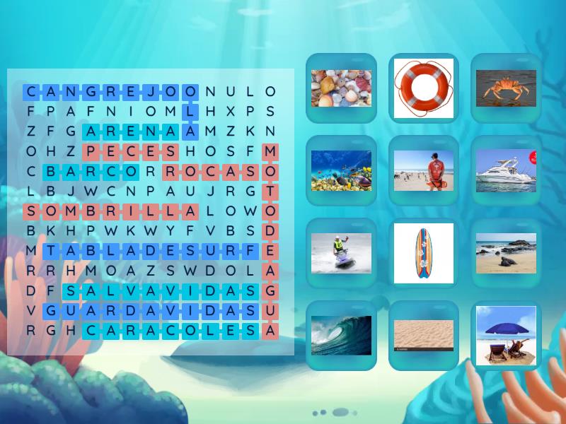 SOPA DE PLAYA - Wordsearch