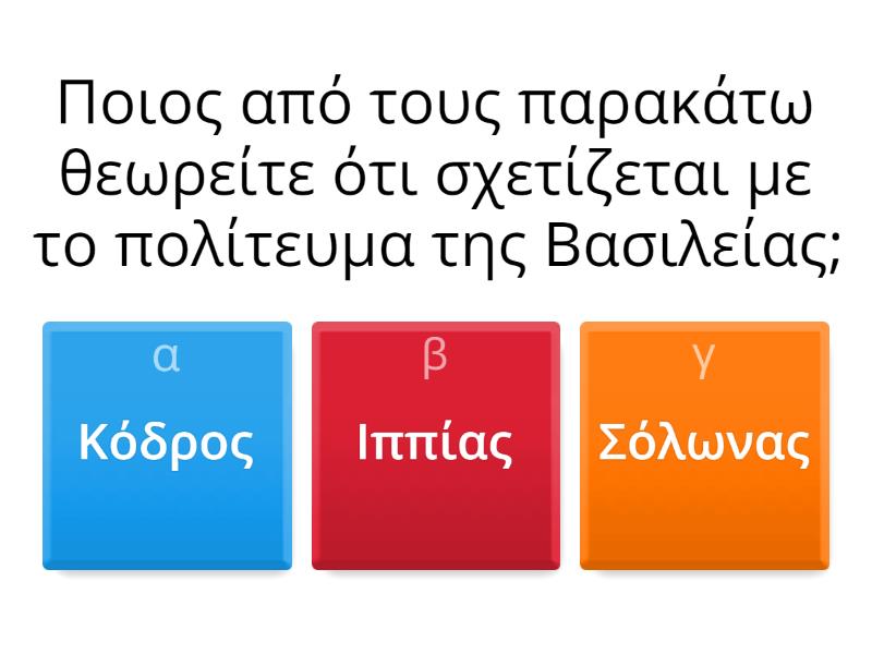 Τα πολιτεύματα της αρχαίας Αθήνας - Quiz