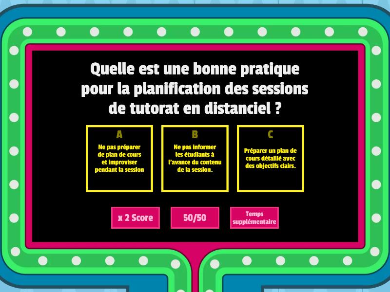 Le tutorat a distance - Gameshow quiz