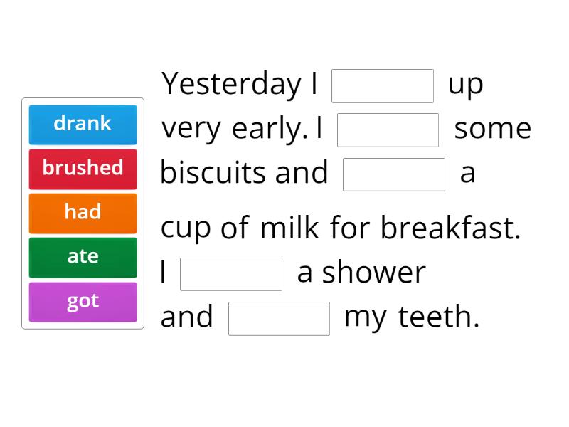 Yesterday, I... - Complete the sentence