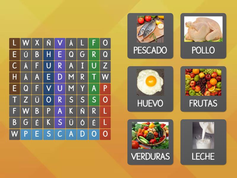 SOPA DE LETRAS DE COMIDAS SALUDABLES - Mencari Kata