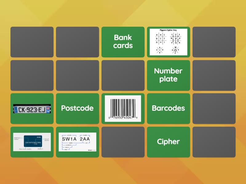 Match the word to the correct coding picture - Matching pairs