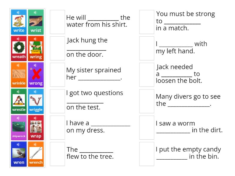 wr words - Match up