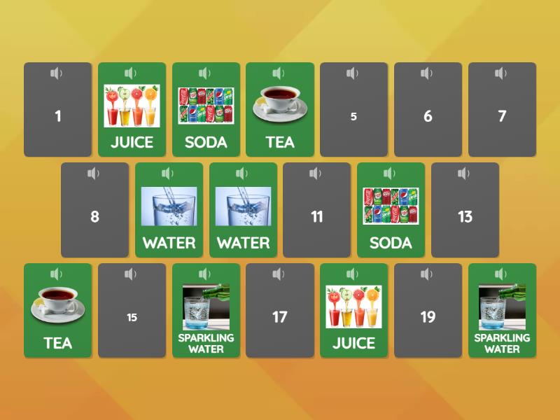 WARM UP - BEVERAGES - Matching pairs